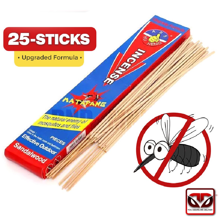 D&D 25sticks/Box Sandalwood Incense Organic Mosquito Killer (WHITE ...