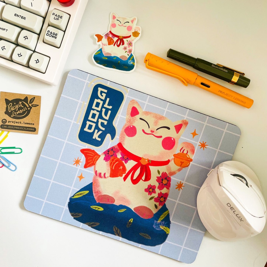 Project Lemons - Good Luck Maneki Neko Mouse Pad | Mousepad | Shopee ...