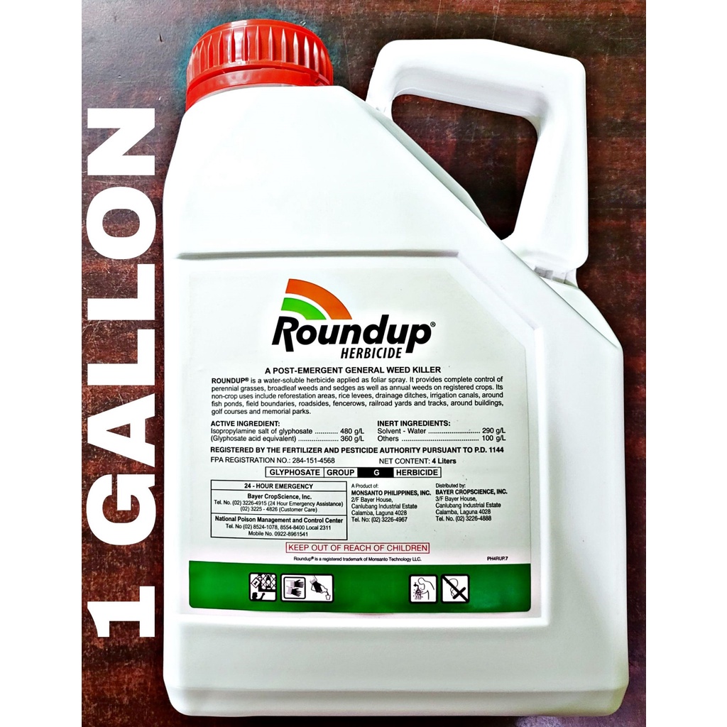 ROUNDUP HERBICIDE (1 GALLON) A POST-EMERGENT GENERAL WEED KILLER ROUND ...