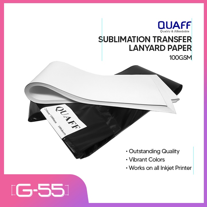 QUAFF Sublimation Transfer Lanyard Paper for ID Lace Printing (100 ...
