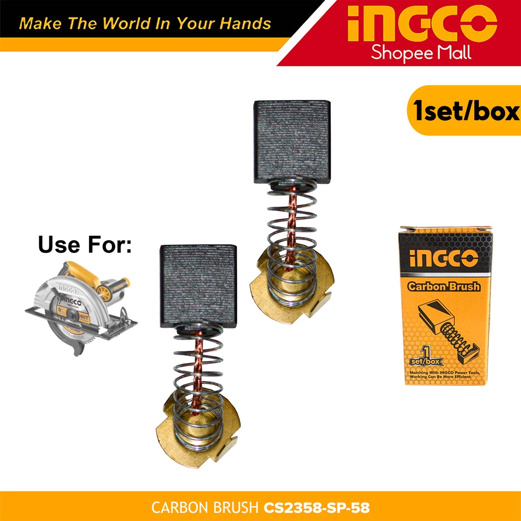 Ingco 2PCS/SET Carbon Brush Replacement Part for Circular & Cut-Off Saw ...