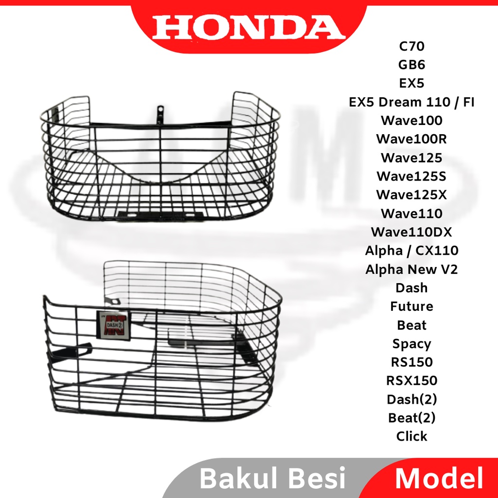 HONDA Steel Metal Basket Bakul Besi Raga Moto EX5 Class W100R Wave125 Wave110 W100 Dash Alpha ...