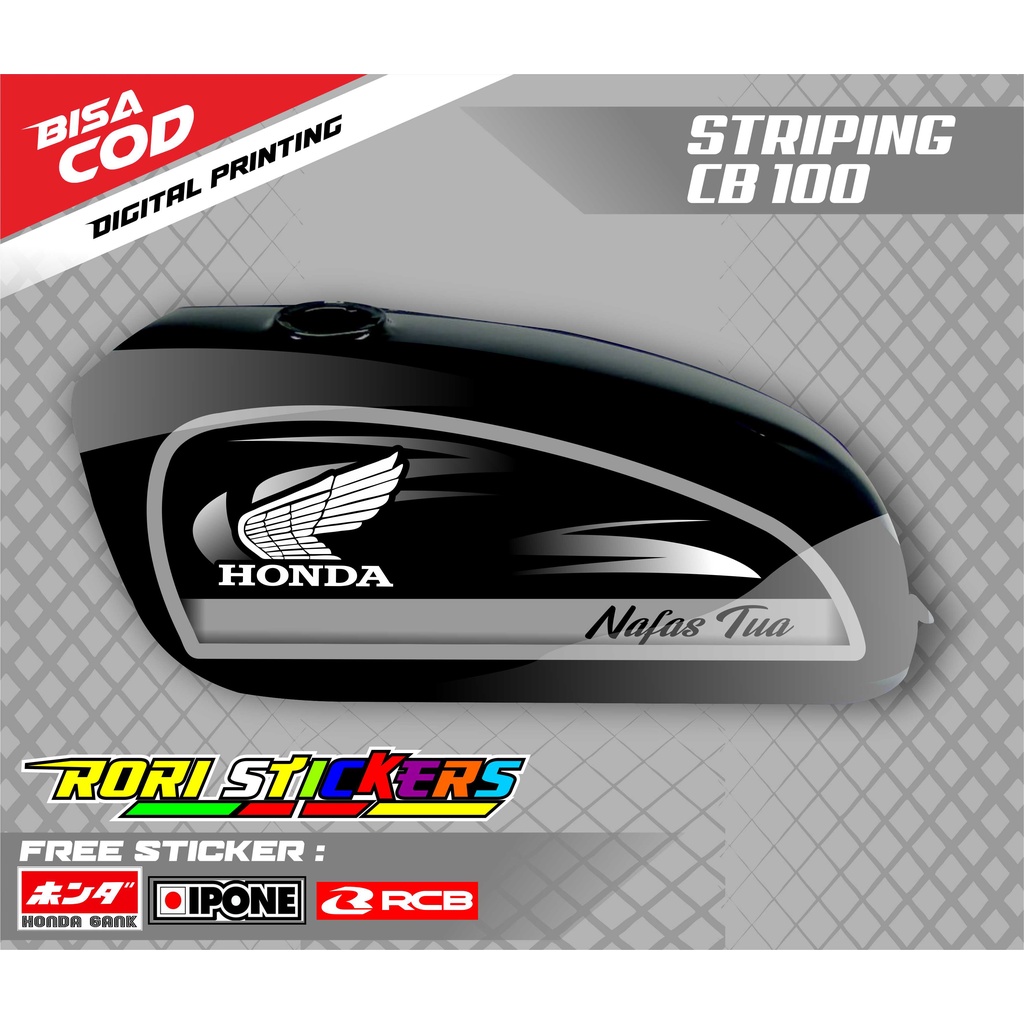 STRIPING VARIATION CB100 HONDA GANK / STICKER MOTORCYCLE HONDA CB100 ...