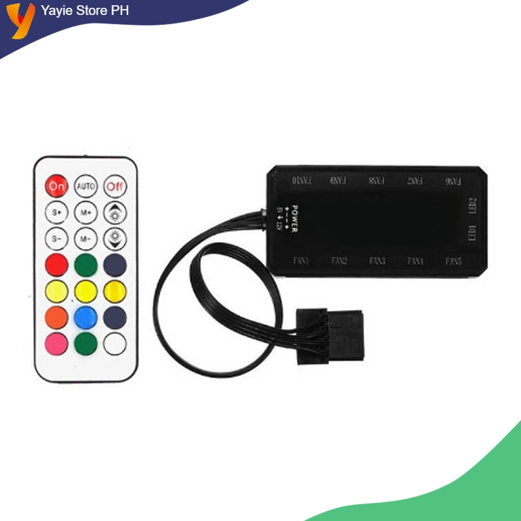 21-key 6-pin rgb cooling fan remote controller kit | Shopee Philippines