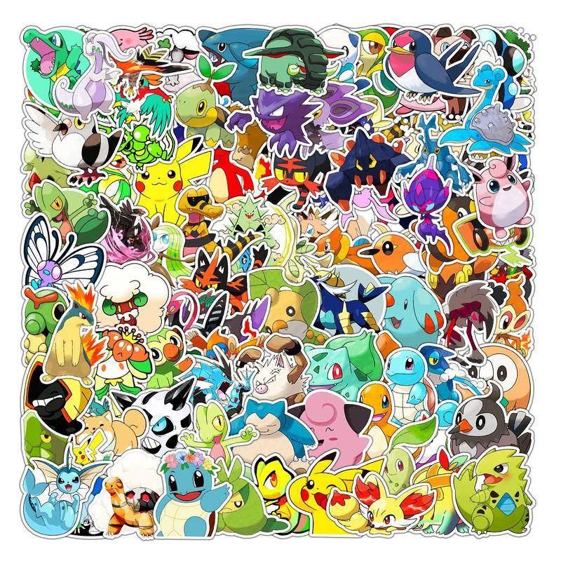 Pokemon; Pikachu stickers (100 sheets/200 sheets not repeated) anime ...