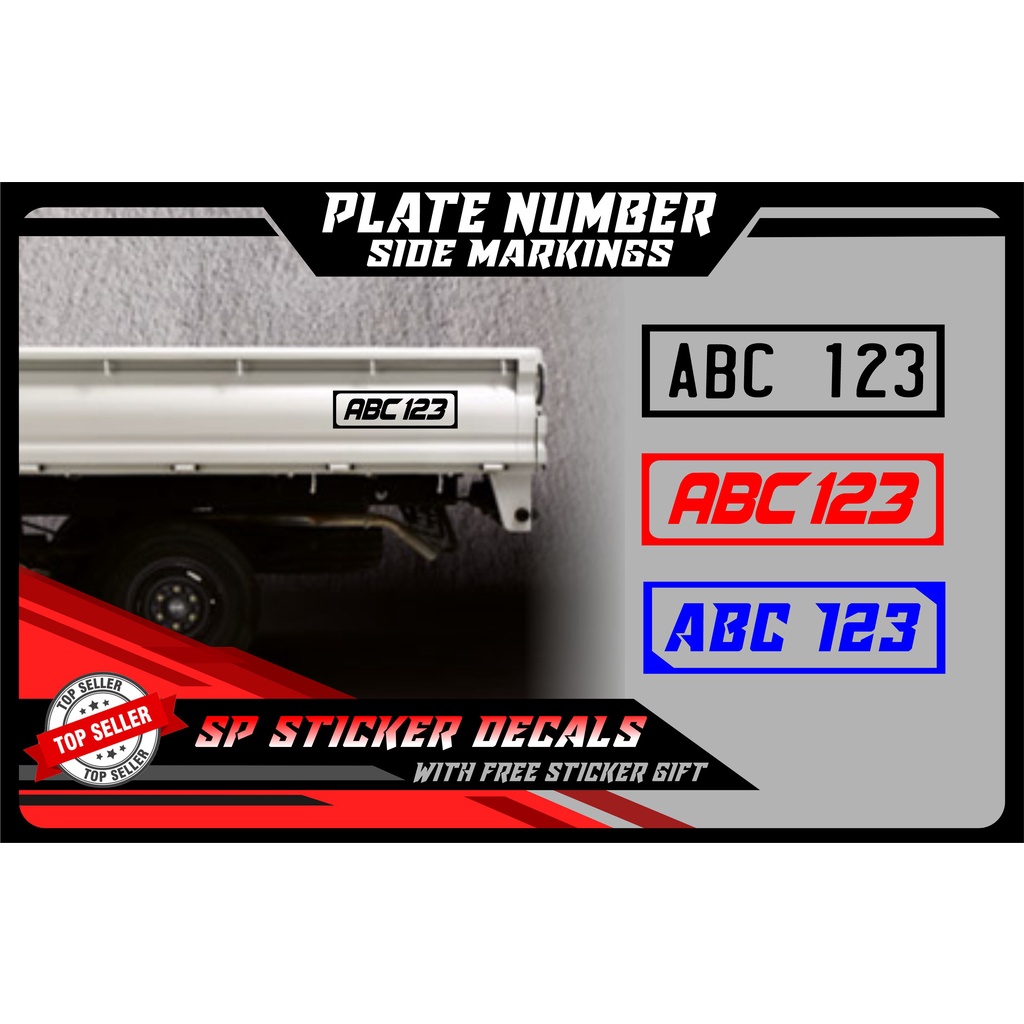 Multicab, Plate Number Side Marking Sticker Decals Durable and High ...