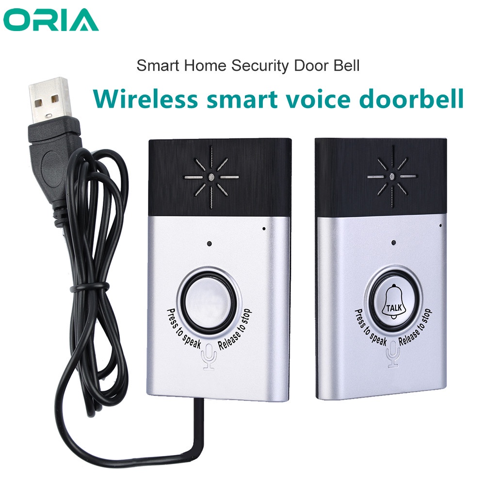 ORIA Wireless Intercom Doorbell Home Voice Intercom Doorbell Supports ...