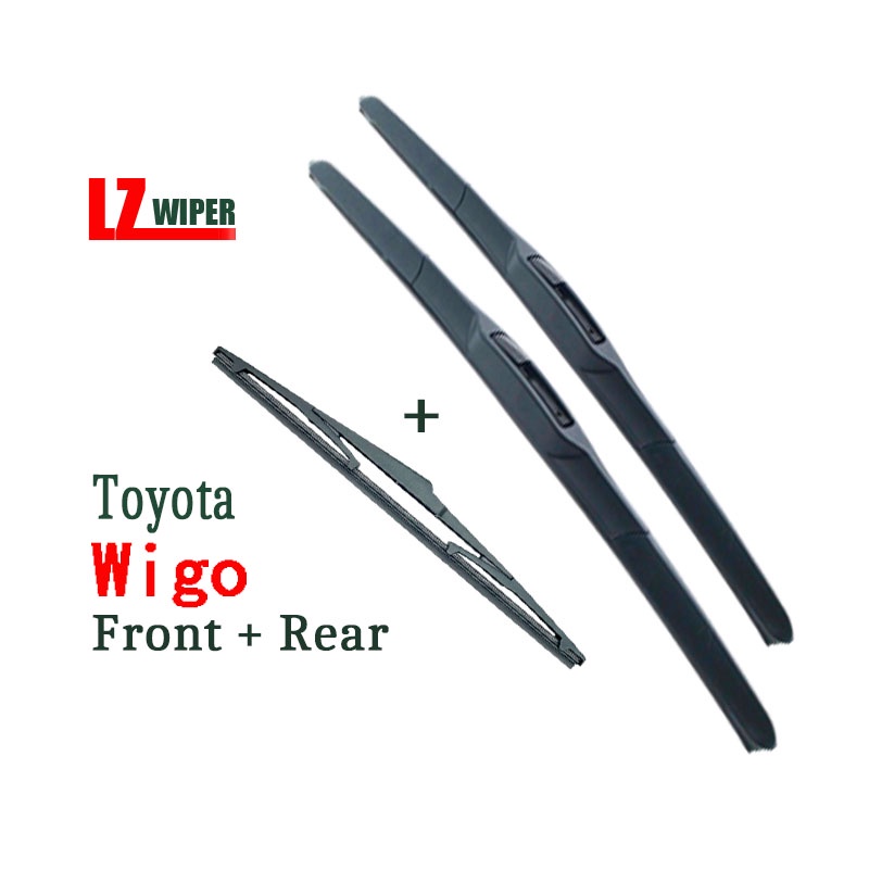 Toyota Wigo Wiper Blade Set (Front+Rear) 21+14+12in for All Year Model wiper Car Back Window ...
