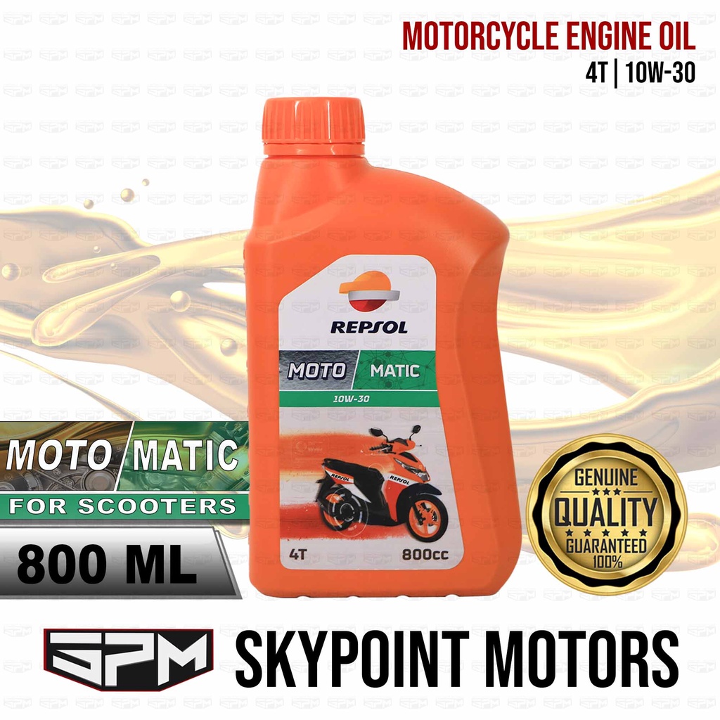 REPSOL MOTO MATIC 10W-30 4T - Engine Oil - 800ml - (9408-153) | Shopee ...