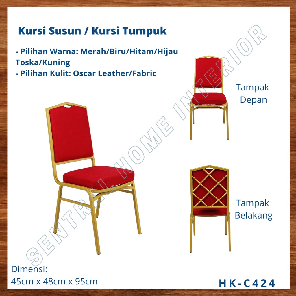 Stacking Bench Chair/ Stack/Aula - Gold Coating Legs | Hk-c424 | Shopee Philippines