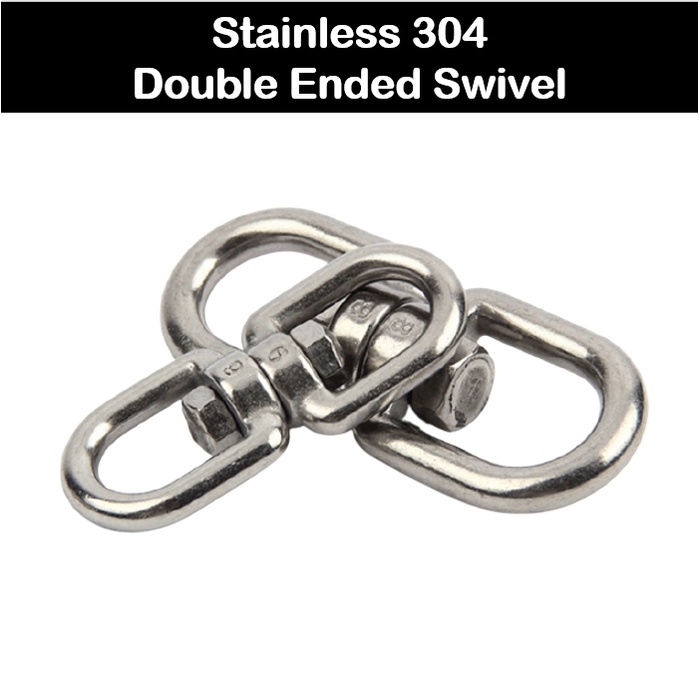 The Nut House 6mm-10mm Stainless Steel Double Ended-Swivel Eye Swivel ...