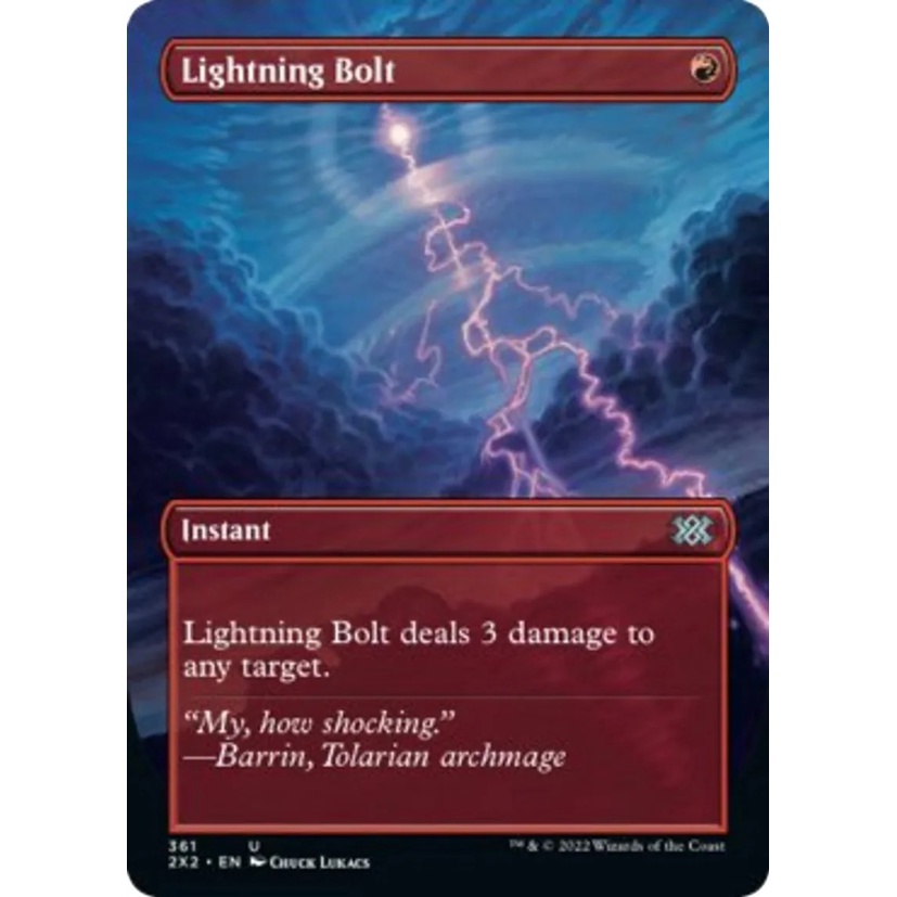 MTG Magic:the Gathering / Lightning Bolt (Borderless) | Shopee Philippines