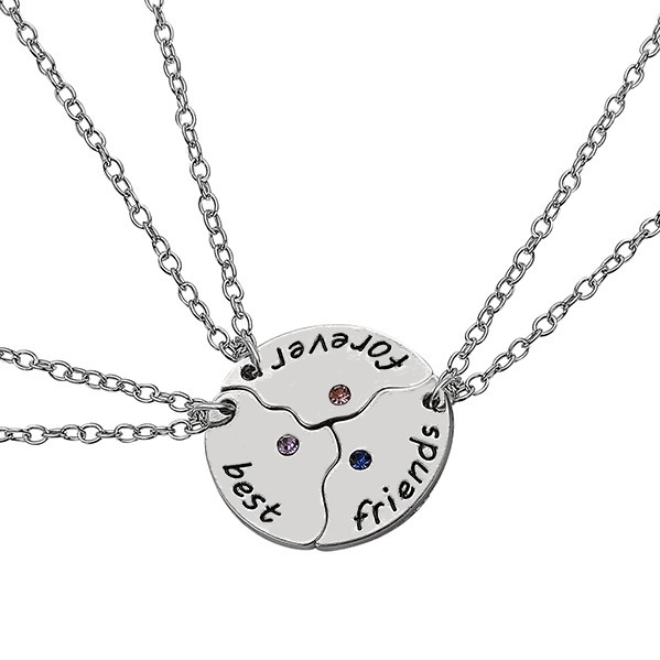 3pcs Set Letters Best Friends Forever Friendship Necklace Colors
