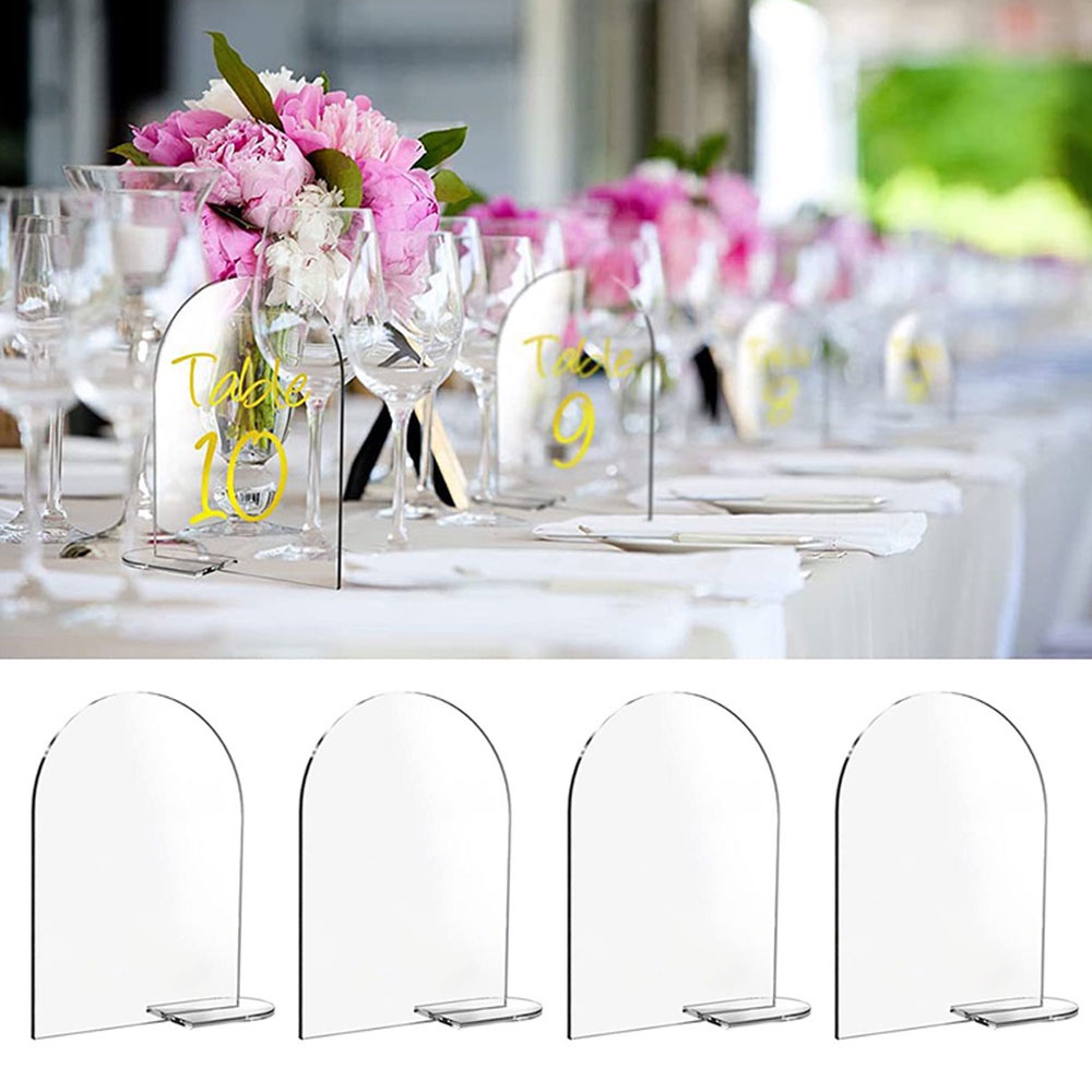 20 Acrylic Place Cards Arched Hand Written Table Numbers Seating Chart ...
