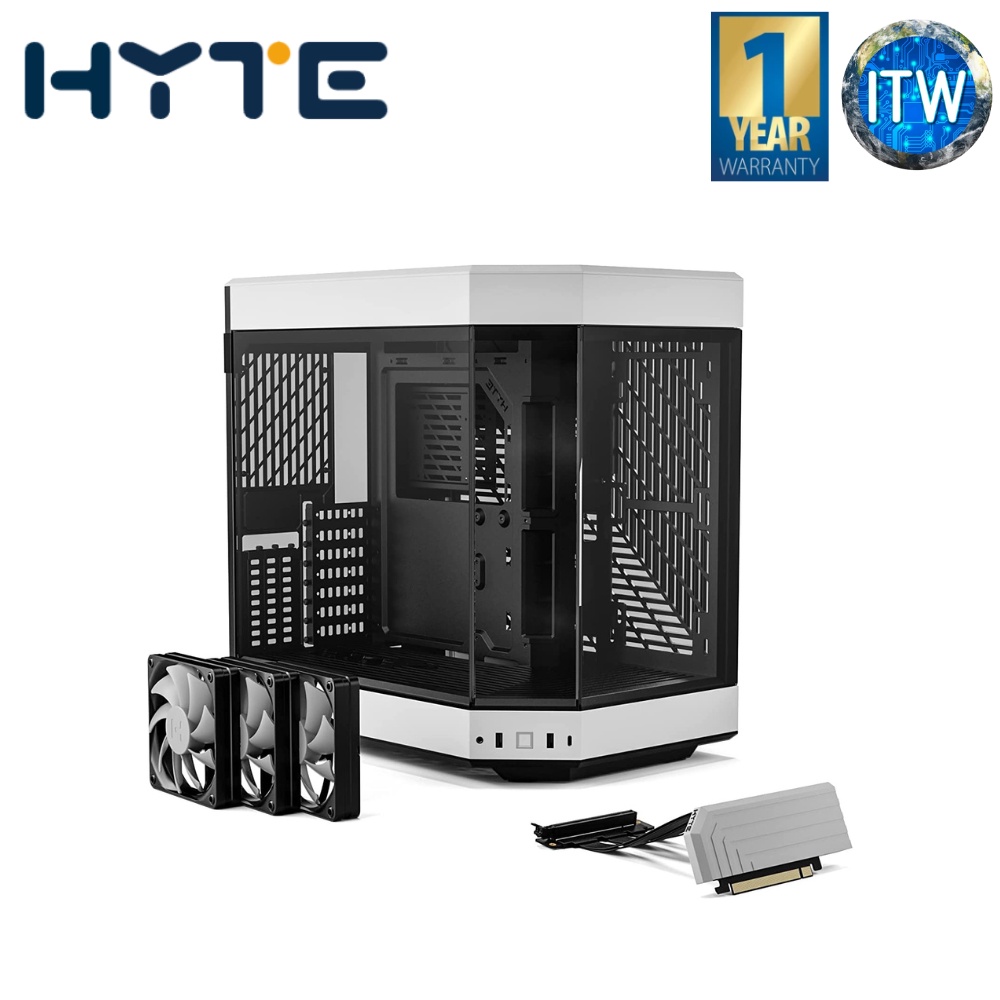 HYTE Y60 Modern Aesthetic Dual Chamber Panoramic Tempered Glass Mid-Tower ATX Computer Gaming ...