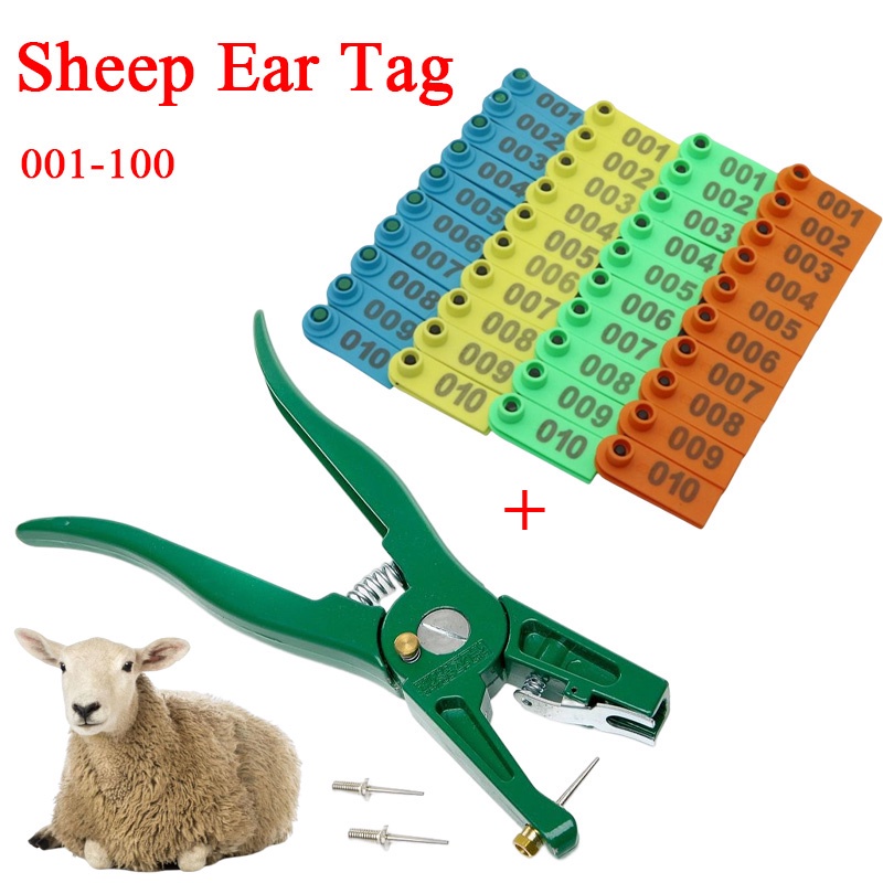 No.1-100 Animal Ear Tag Farm Goat Identification Card Ear Tag Signs for ...