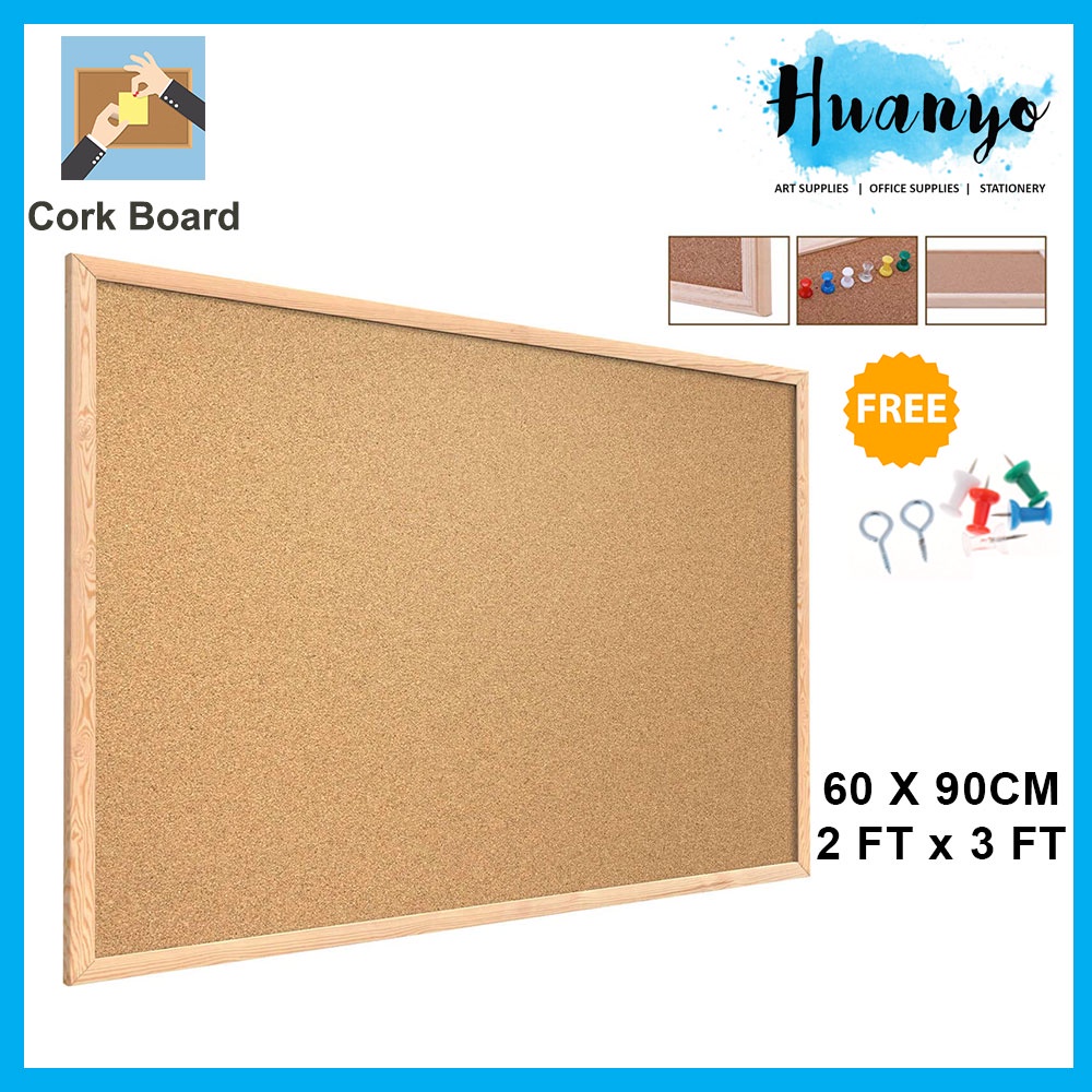 Sanko Star Wooden Frame Notice Bulletin Cork Board (60 X 90 CM / 2 x 3 Feet , Extra Large ...