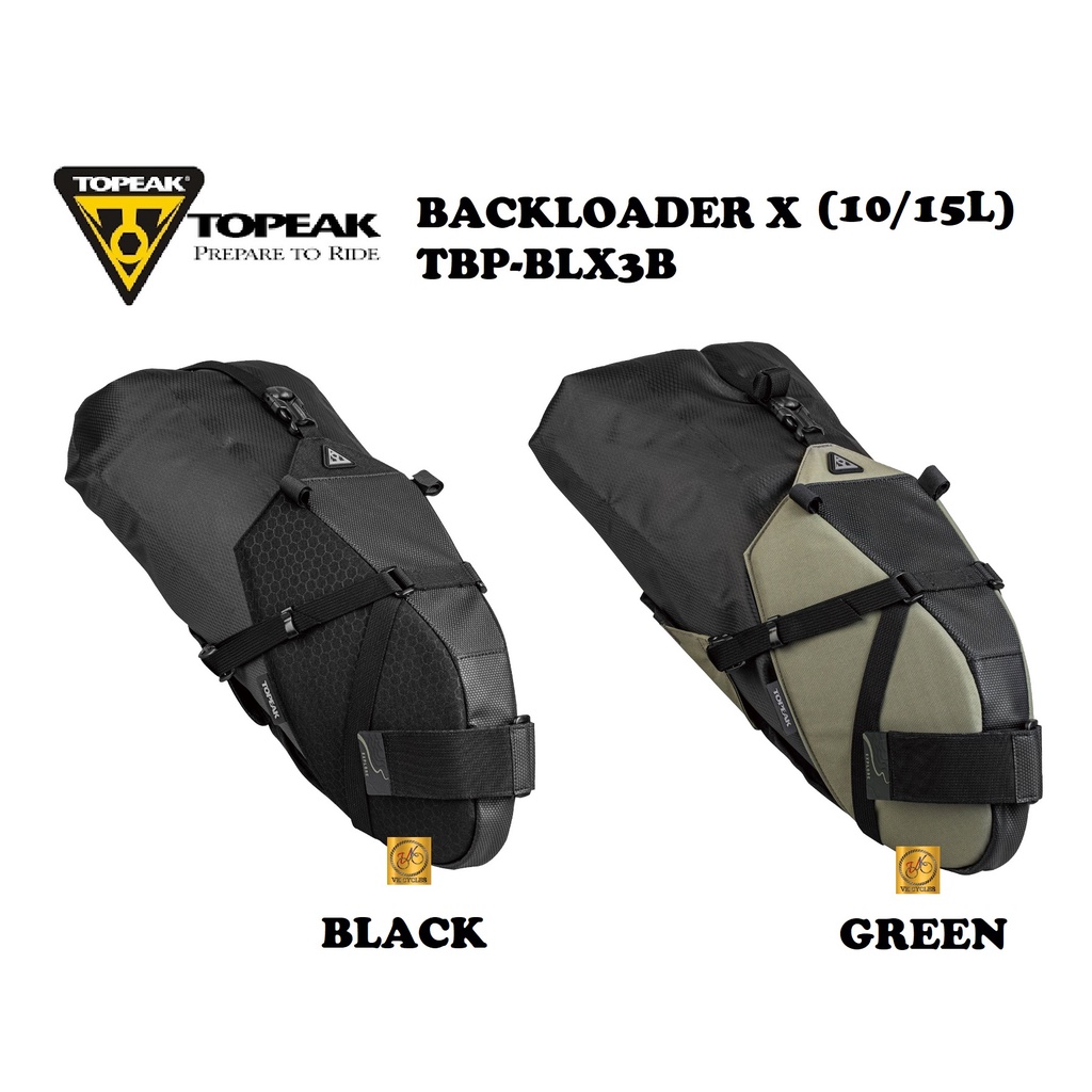 TOPEAK BACKLOADER X BIKEPACKING BICYCLE CYCLING BAG - 10L 15L - BLACK ...