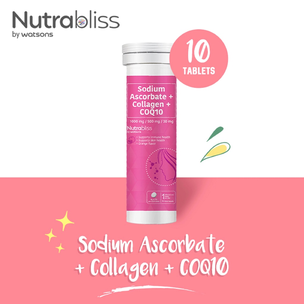 NUTRABLISS Sodium Ascorbate + Collagen + COQ10 (Coenzyme Q10) x 10 ...