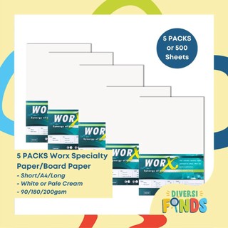 500pcs Worx Specialty/Board Paper 200gsm White Short, A4 or Long ...
