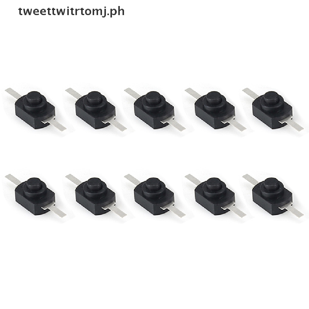 TRTOMJ 10pcs 1208YD Flashlight Switch 12*8MM Black On Off Mini Push ...