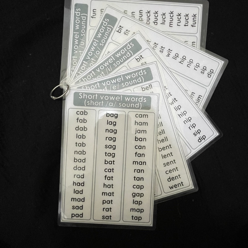 CVC flipbook, vowel words flip cards Laminated | Shopee Philippines