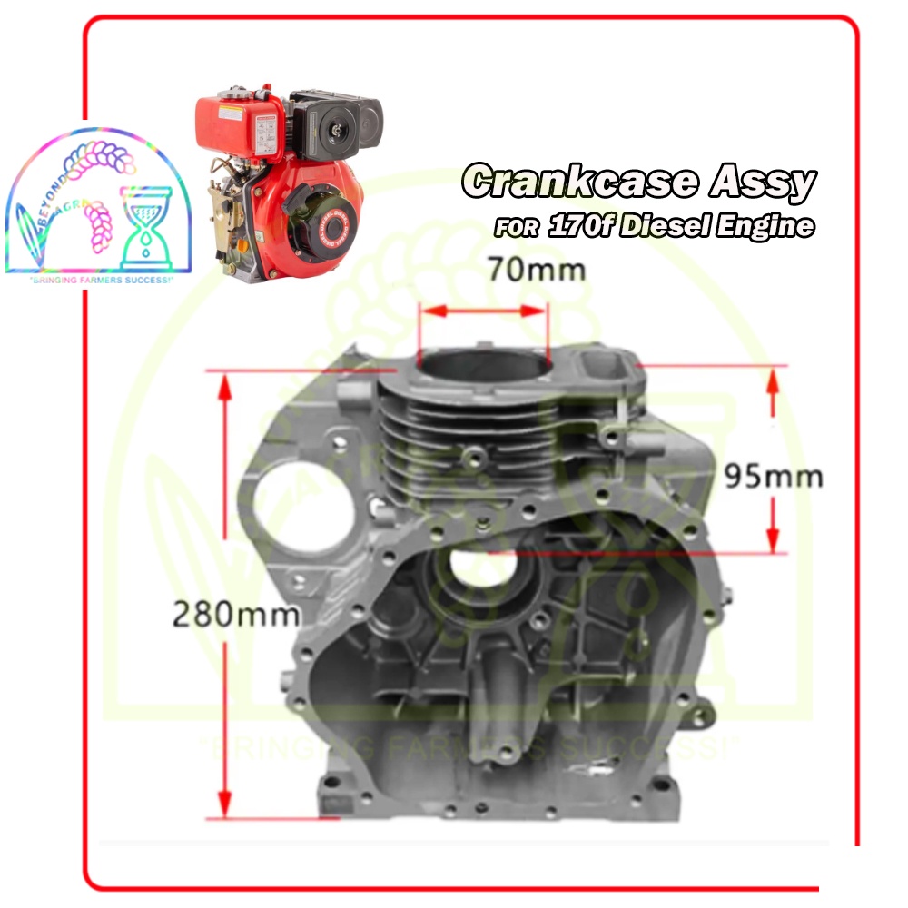 Crankcase crank case Assy for 170f 170 Aircooled Diesel Engine 70mm ...