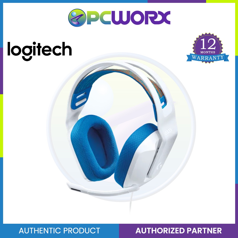 Logitech G335 Wired Gaming Headset White with Flip to Mute Microphone ...
