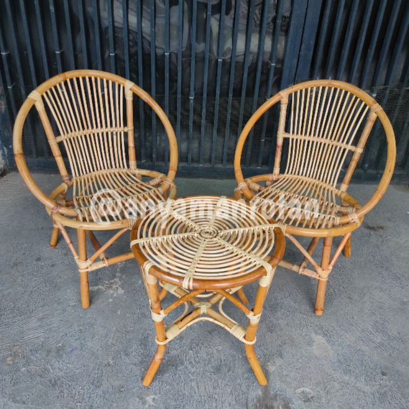 Momon Model Rattan Patio Chair 1set Small Table | Shopee Philippines