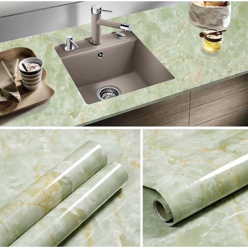 DML marble kitchen decorative wallpaper waterproof sticker thickened ...