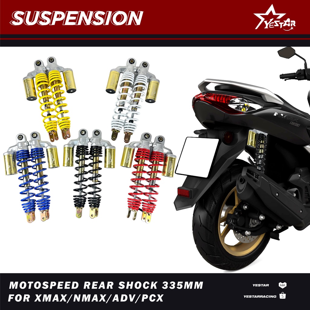 YESTAR 1 Pair Rear Shock 335MM For NMAX / XMAX / ADV / PCX | Shopee ...