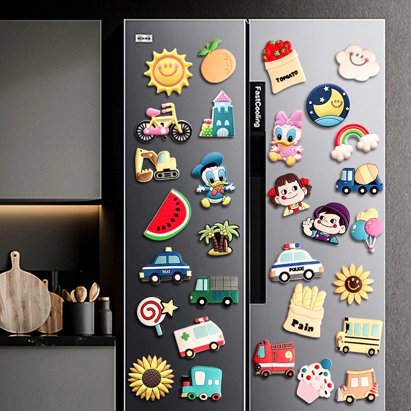 Cute Cartoon Refrigerator Stickers Soft Magnetic Glue Early Childhood ...