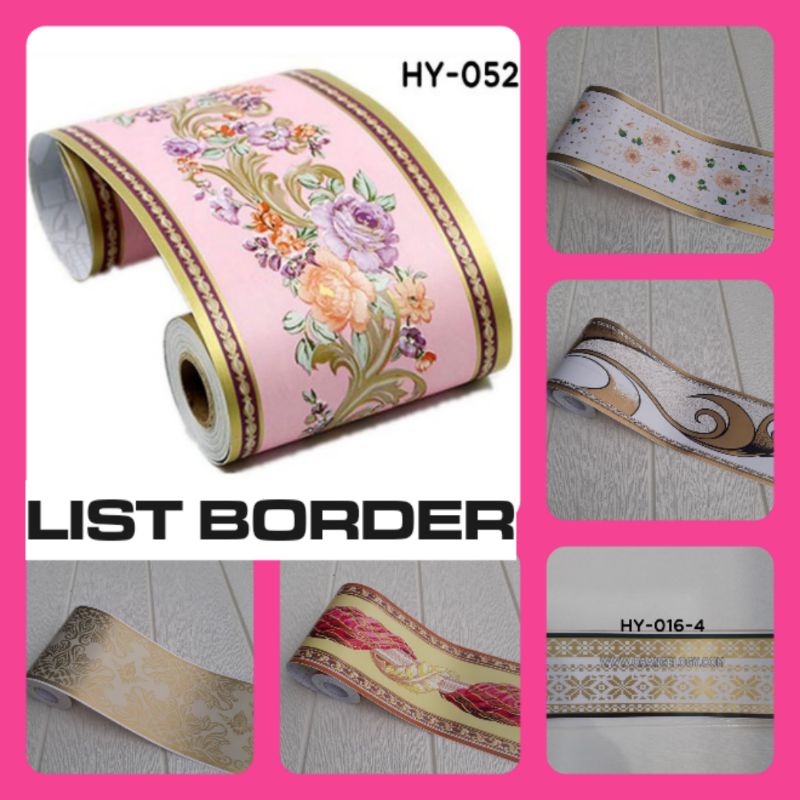 List Border Stickers 10 meters Wall Border List Border Flower Motif ...