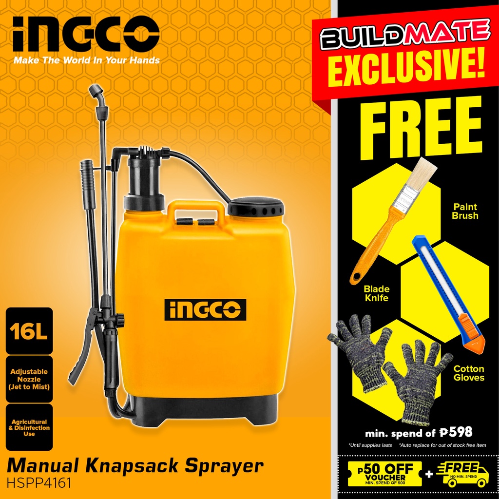 BUILDMATE Ingco Knapsack Sprayer 16L | 20L Backpack Sprayer Manual ...