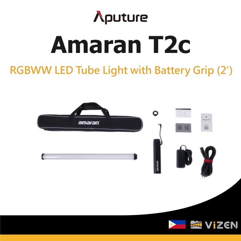 Aputure Amaran T2c RGBWW LED Tube Light with Battery Grip (2') | Shopee ...
