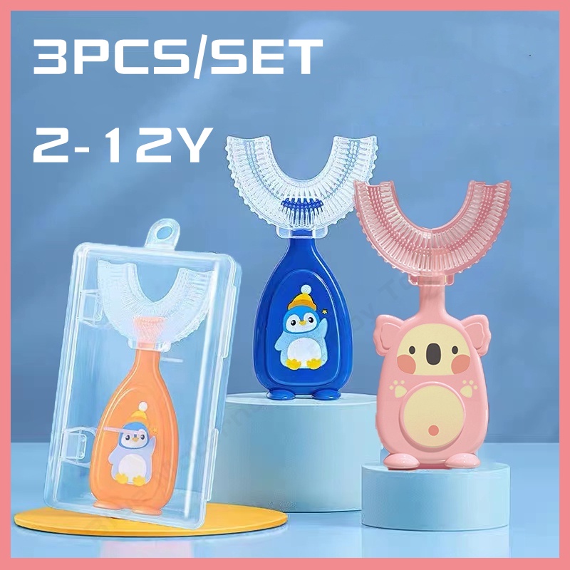 3PCS/Set Baby toothbrush set/U-Shape Toothbrush tooth mousse Foam ...