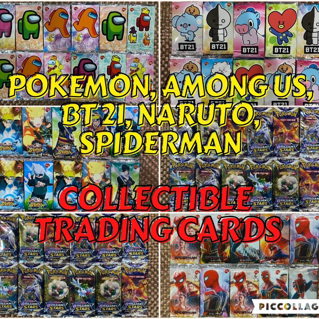 AMONG US, BT21, POKEMON, SPIDERMAN, NARUTO COLLECTIBLE TRADING CARDS | Shopee Philippines