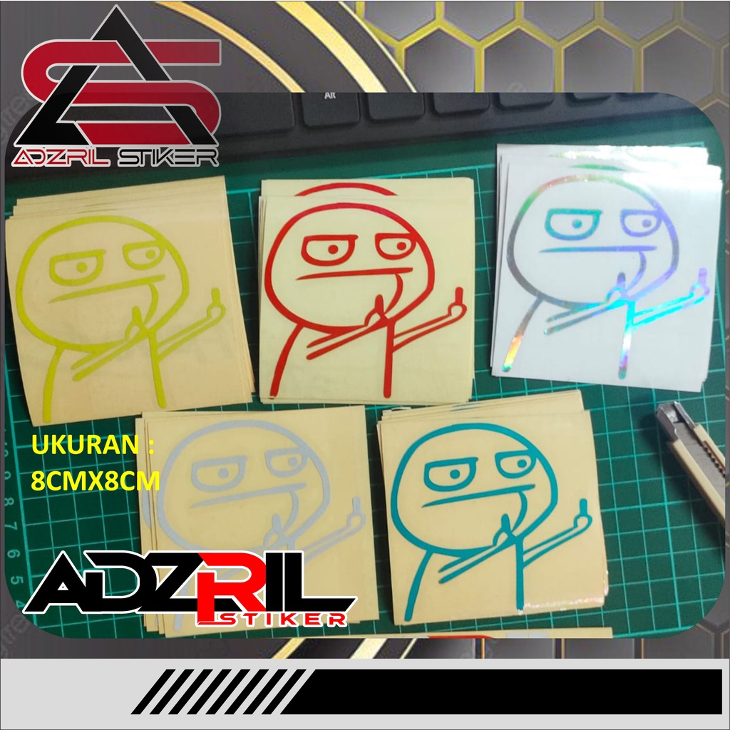 Sticker Cutting Funny Emoji/ Two Middle Finger/Motorcycle STICKER/Car ...