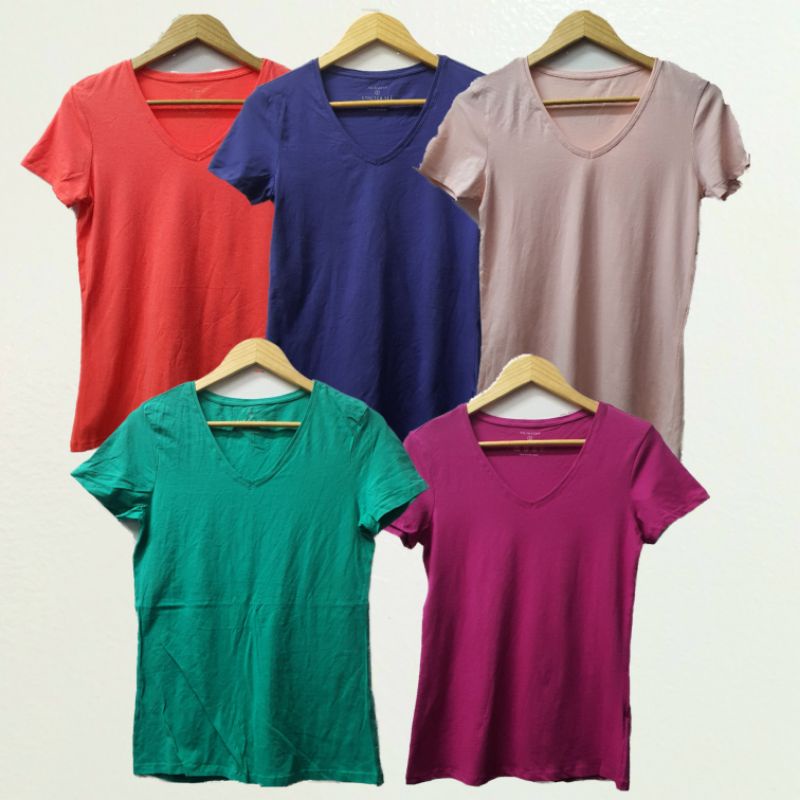 PRIMARK V-Neck Body Hug Stretch T-Shirt | Shopee Philippines