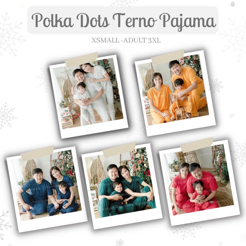 (HOLIDAY 4) Polka dots / Character Family Terno Pajama Christmas New ...