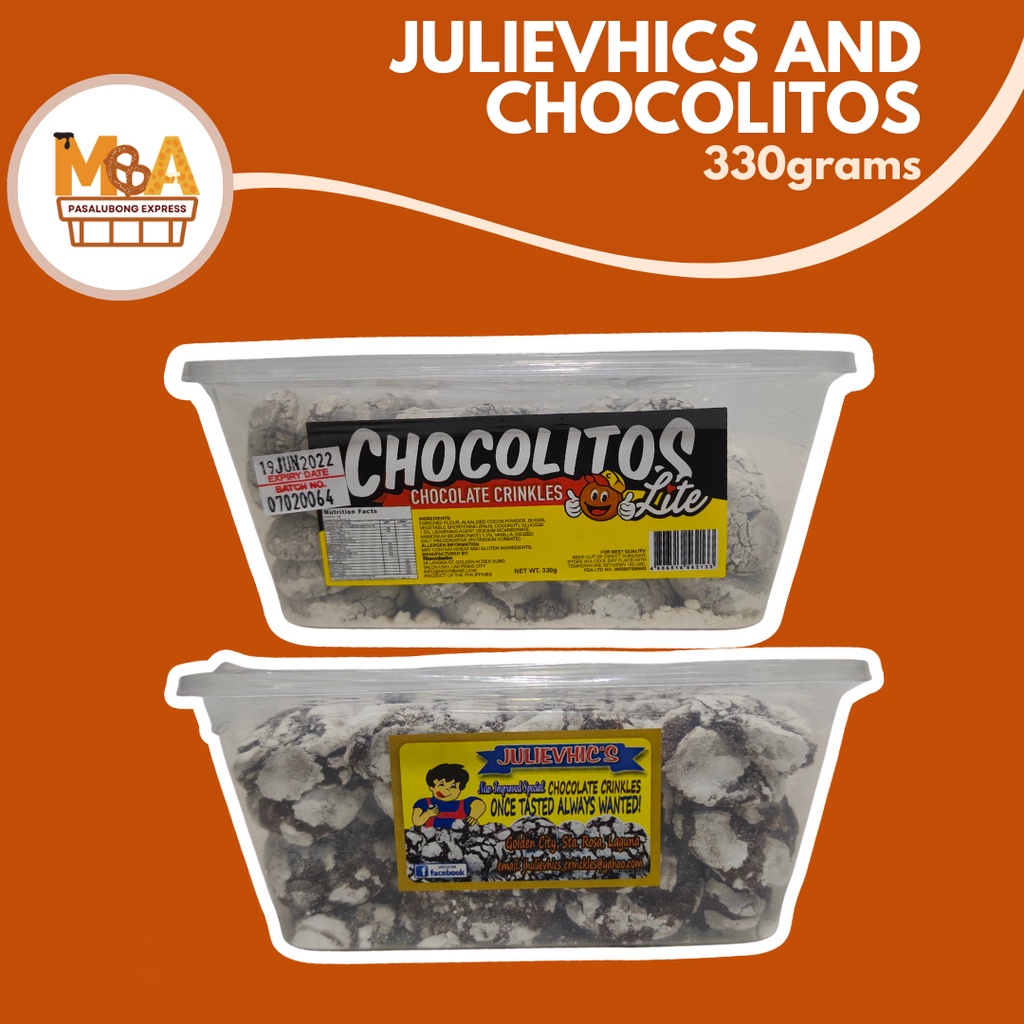 JULIEVHICS & CHOCOLITOS CHOCOLATE CRINKLES (330 GRAMS) | Shopee Philippines
