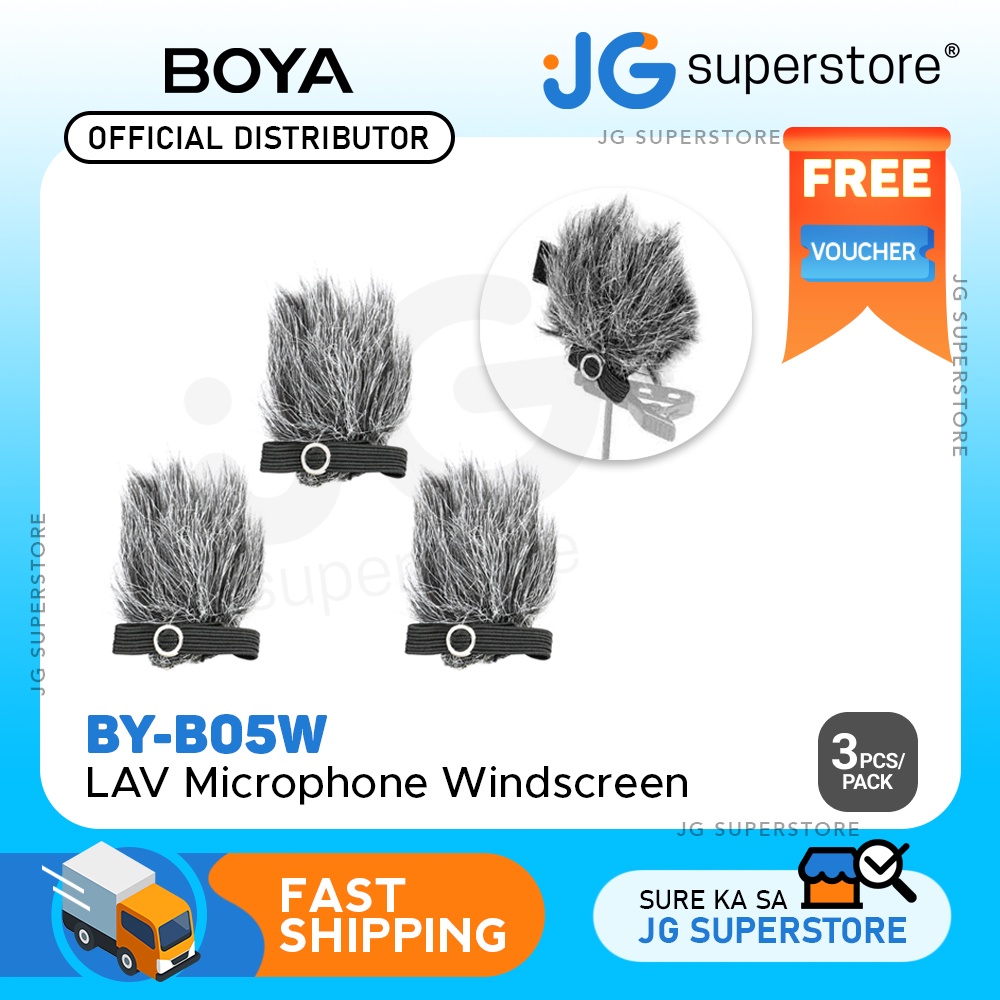 Boya BY-B05 Fluffy Fur Windshield for Lavalier Microphone - 3-pack for ...
