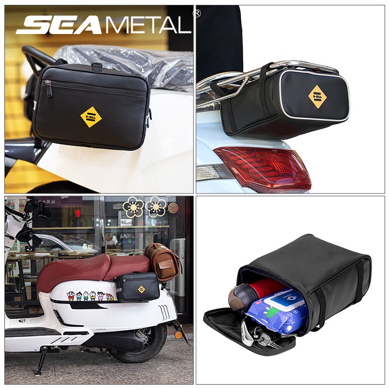 SEAMETAL Motorcycle Side Bag Tail Box Bicycle Tail-bag Storage Bags ...