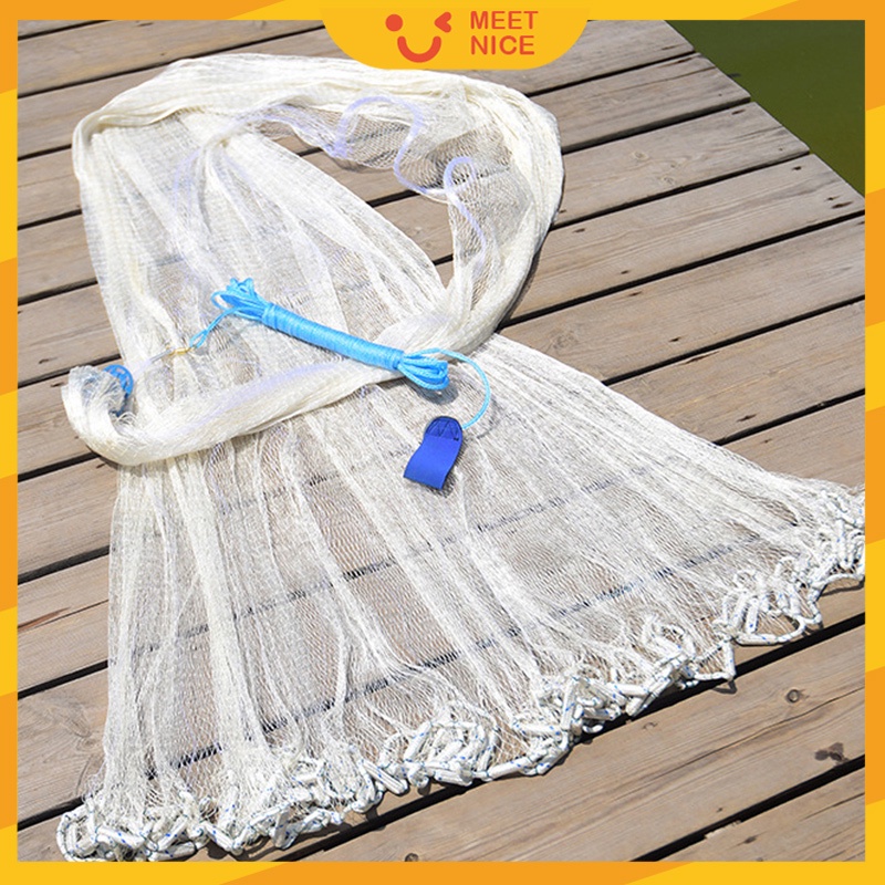【COD】 Diameter 8M White Fishing Net Upgraded Hand Cast Net with Flying ...
