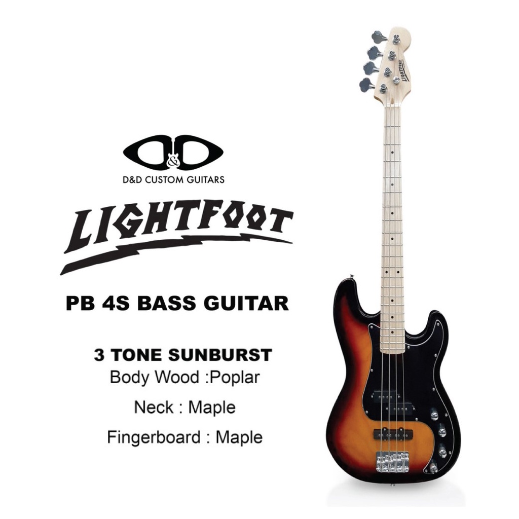 D&D Lightfoot PB 4S Bass Guitar (Sunburst) | Shopee Philippines
