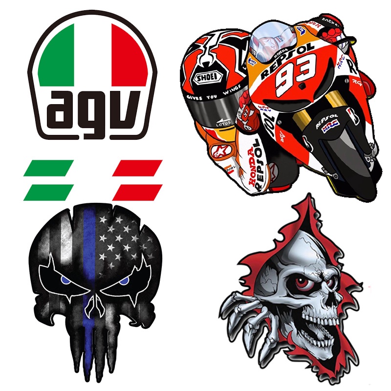 1Pcs big size reflective sticker for motorcycle motor racing helmet ...