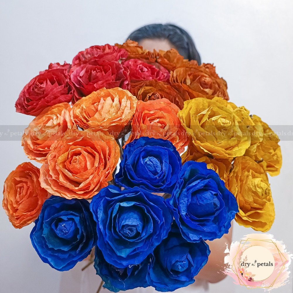 Dried Fossilized Rose Flower (1 stem) Natural Dried Flowers Handcrafted ...