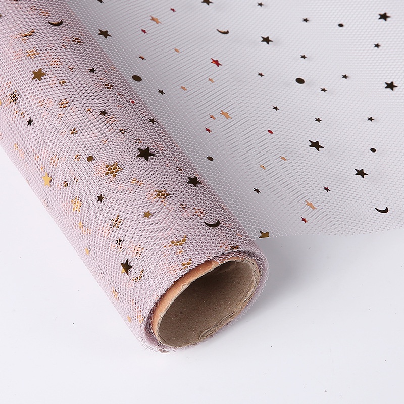 Star and moon gauze flower wrapping paper Flower Bouquet Lace Gauze ...