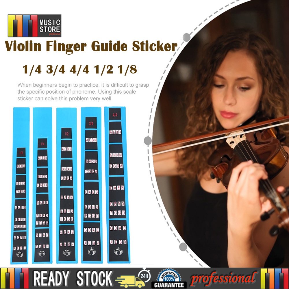 4/4 3/4 1/2 1/4 1/8 Violin Finger Guide Fingerboard Sticker Label Fret ...