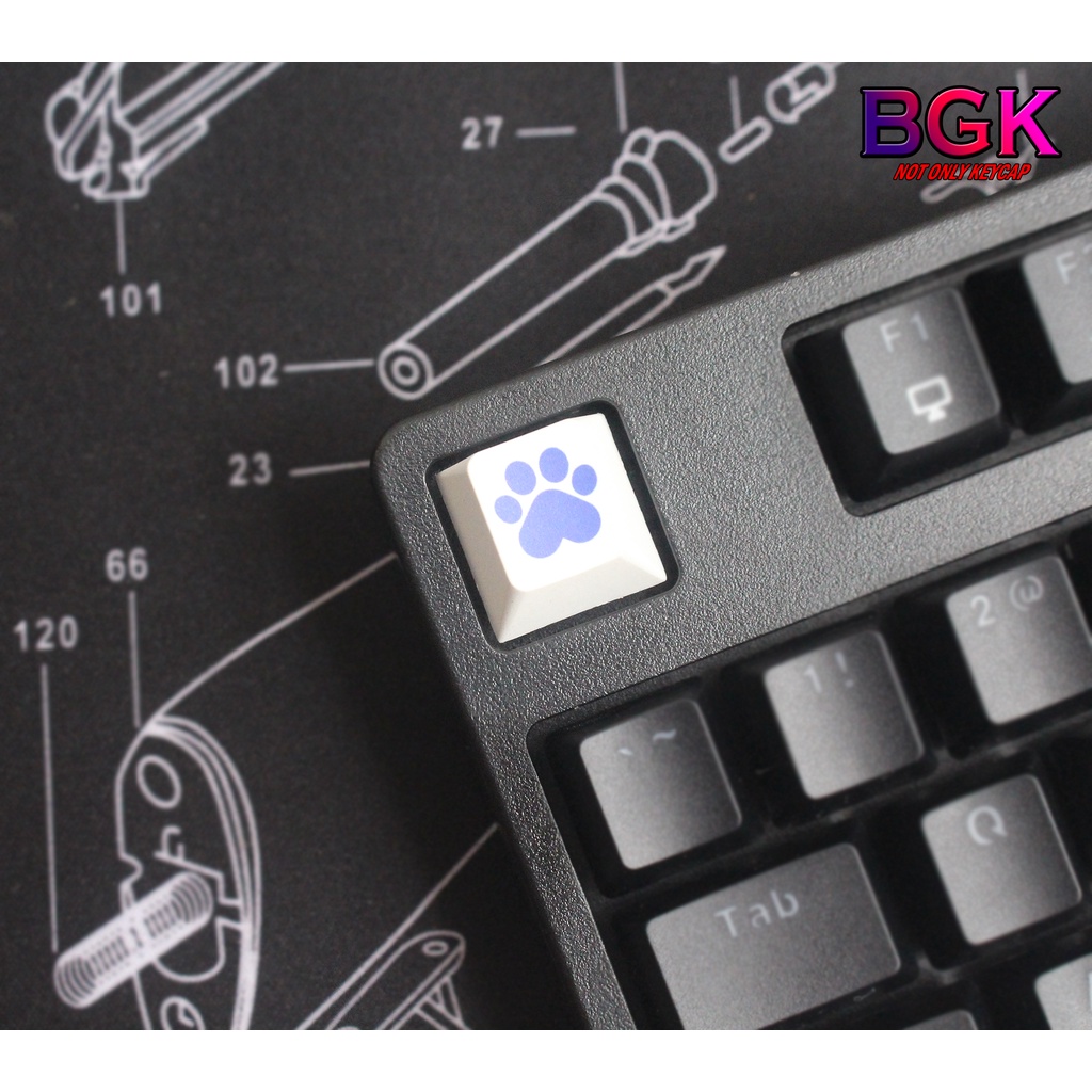 Odd Keycap Dog Paw Theme Cherry Profile In Dye Sub 1U Mechanical Key ...